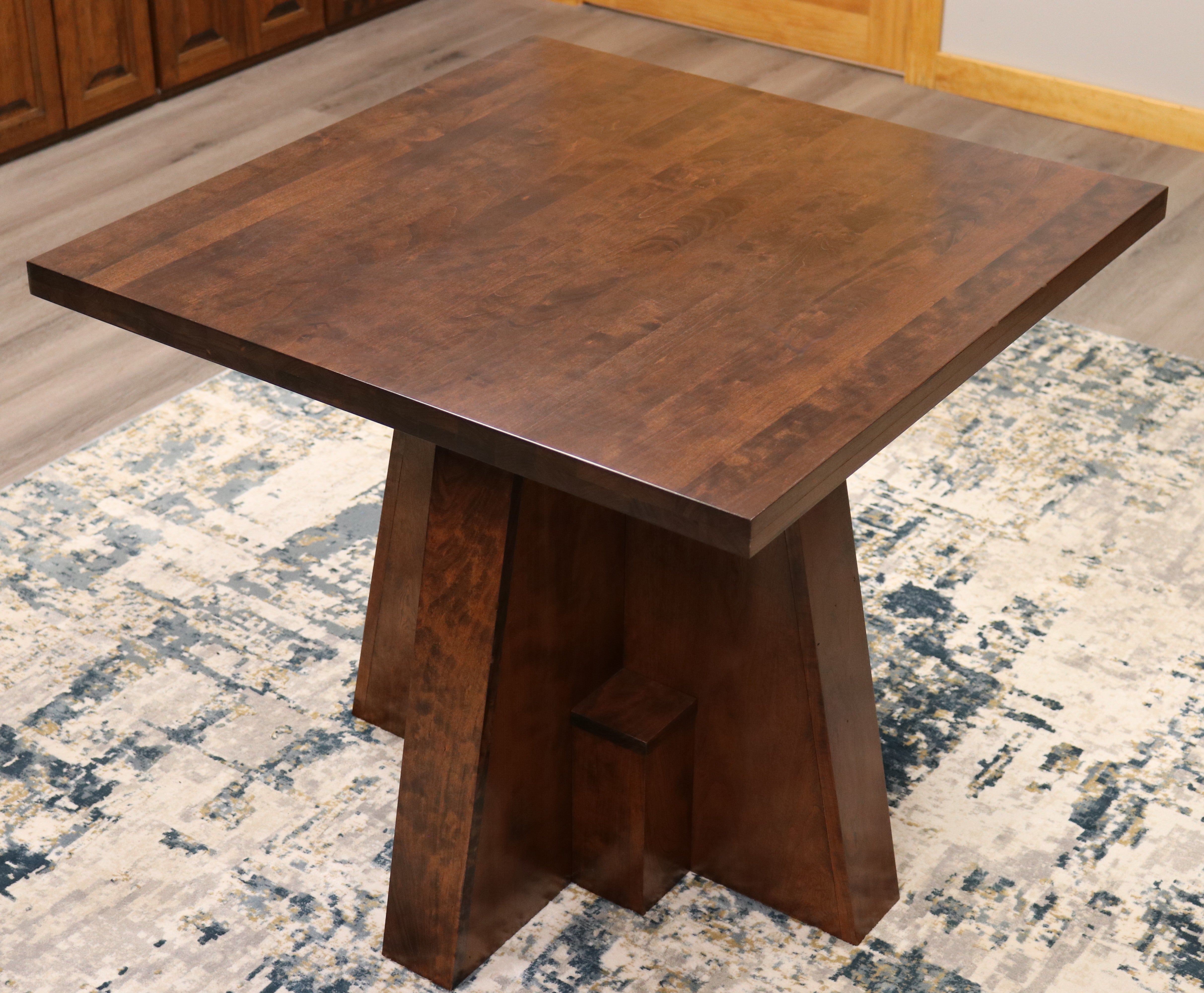 Square Cherry Wood Table – Handcrafted Executive Office or Dining Tabl